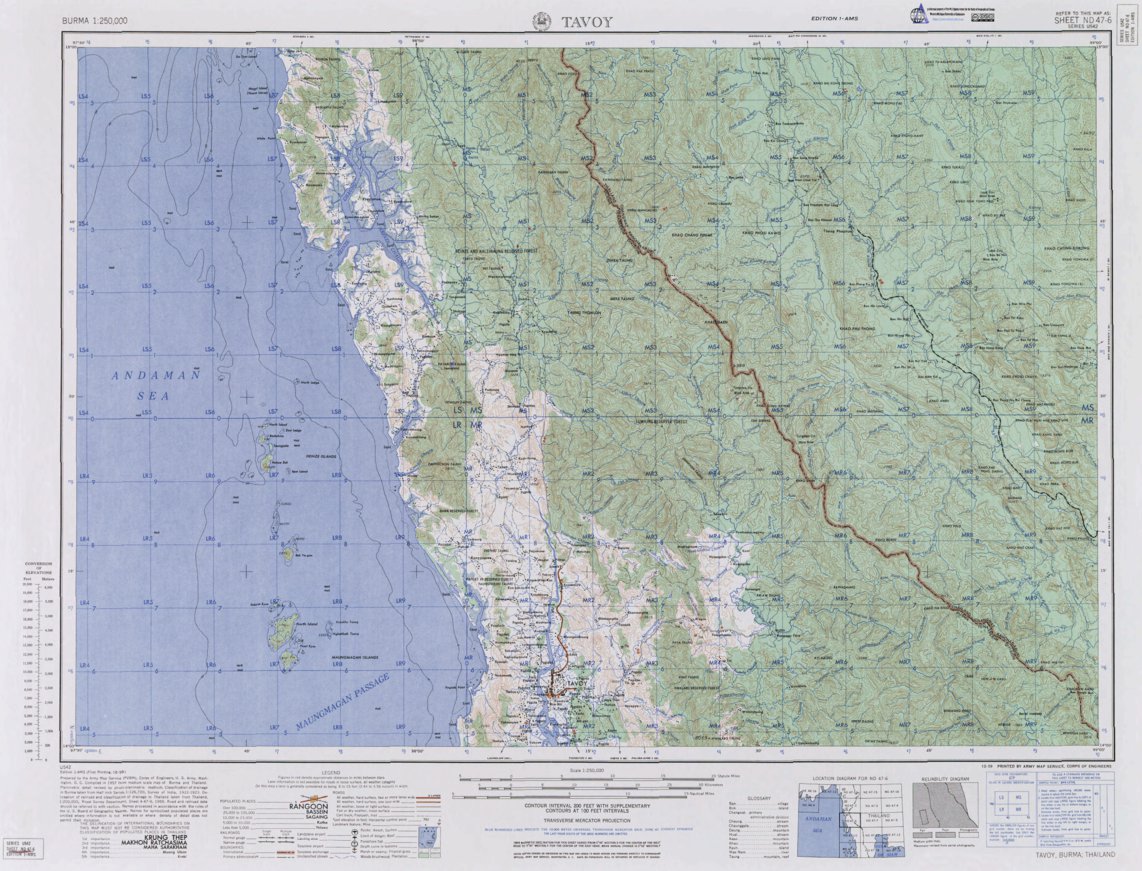 BURMA-TAVOY: ND-47-6 Map by Western Michigan University | Avenza Maps