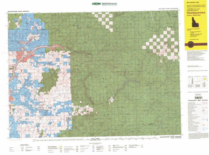 Headquarters, ID - BLM Minerals Mgmt. Map by Digital Data Services, Inc ...