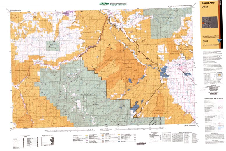 Delta, CO - BLM Surface Mgmt. Map by Digital Data Services, Inc ...