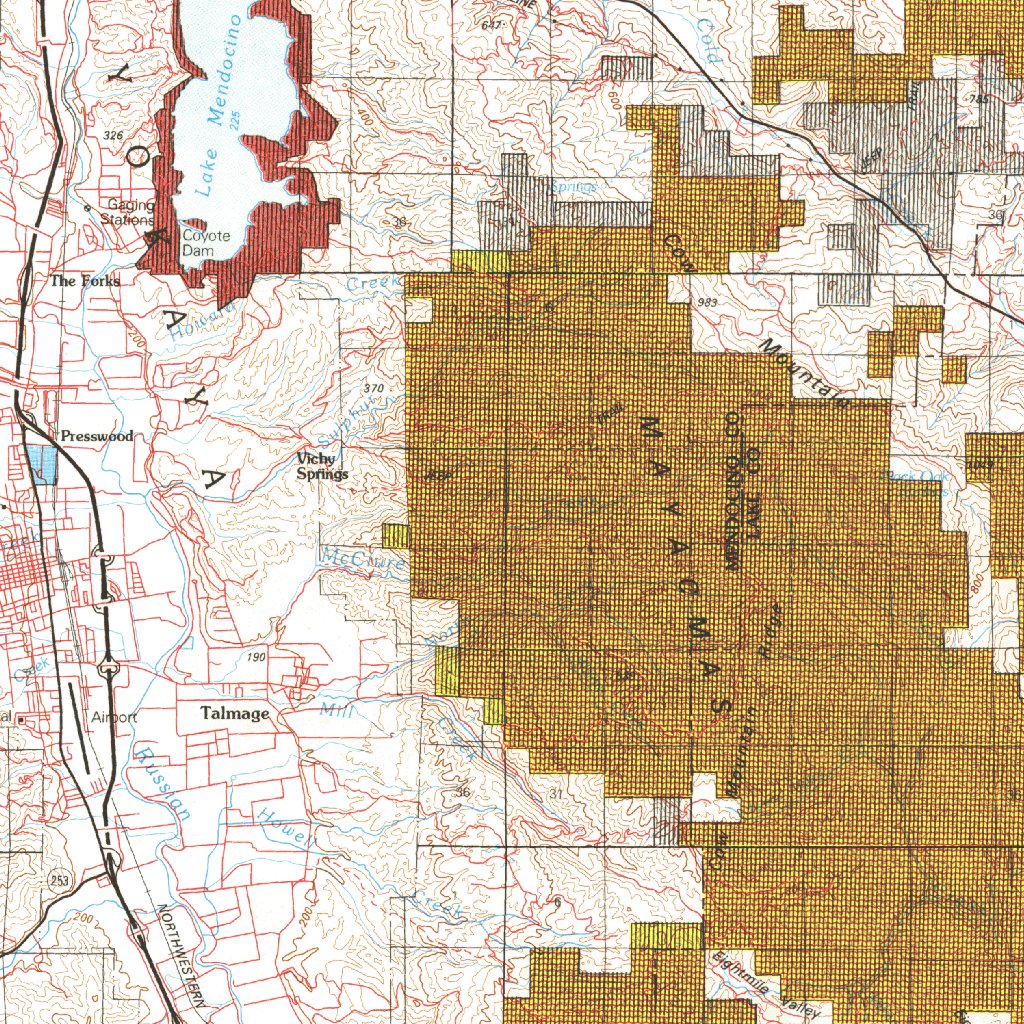 Ukiah, CA - BLM Minerals Mgmt. Map by Digital Data Services, Inc ...