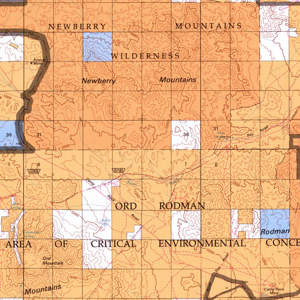Newberry Springs, CA - BLM Surface Mgmt. Map by Digital Data Services ...