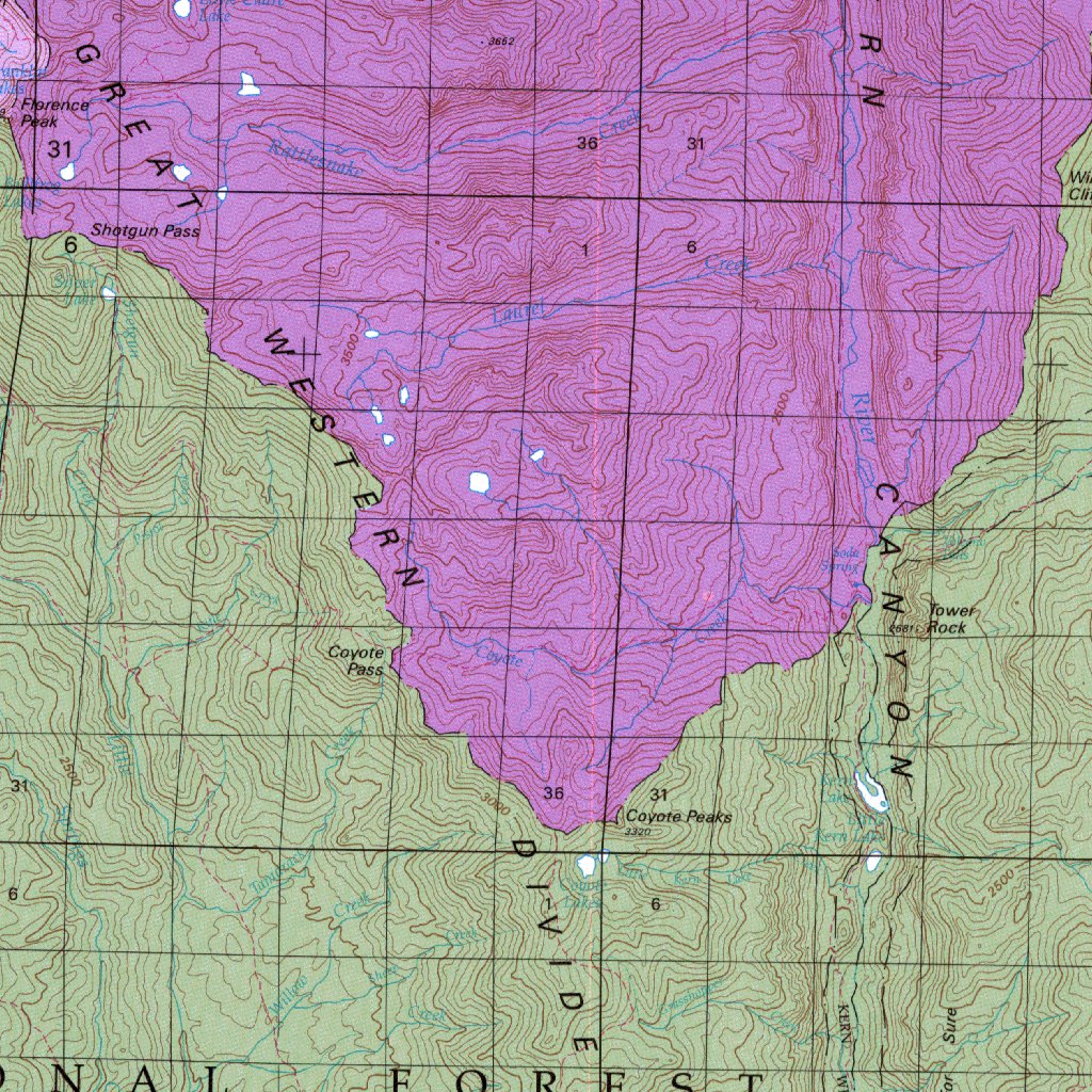Three Rivers, CA - BLM Surface Mgmt. Map by Digital Data Services, Inc ...