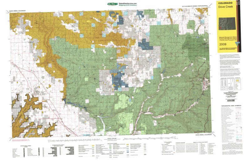 Dove Creek, CO - BLM Minerals Mgmt. Map by Digital Data Services, Inc ...