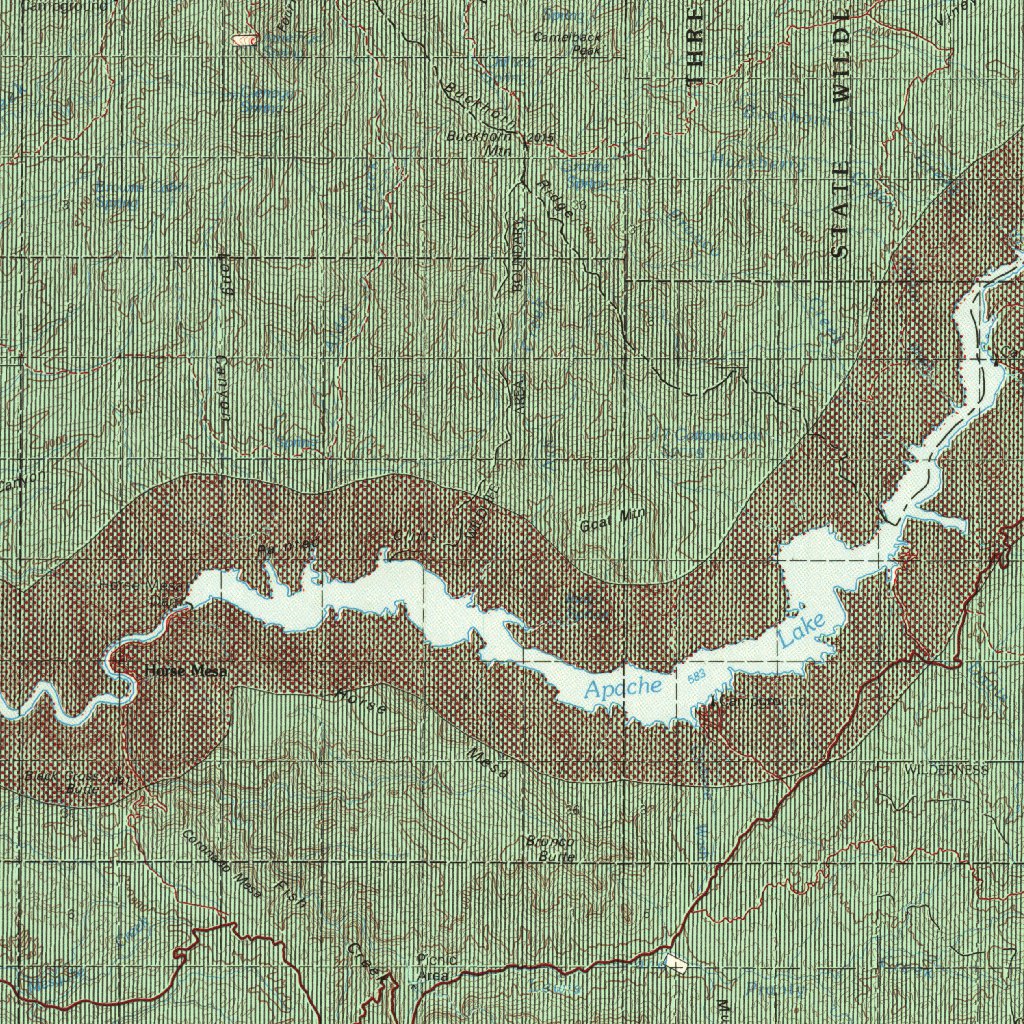 Theodore Roosevelt Lak, AZ - BLM Minerals Mgmt. Map by Digital Data ...