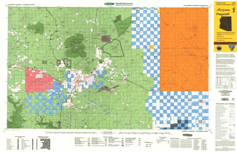 Flagstaff, AZ - BLM Surface Mgmt. Map by Digital Data Services, Inc ...