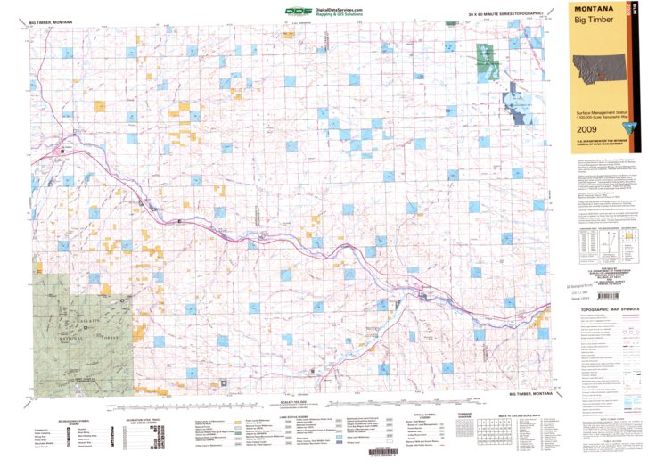 Big Timber, MT - BLM Surface Mgmt. Map by Digital Data Services, Inc ...