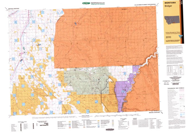 Bridger, MT - BLM Surface Mgmt. Map by Digital Data Services, Inc ...