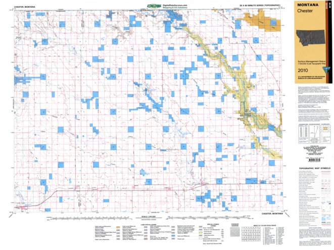 Chester, MT - BLM Surface Mgmt. Map by Digital Data Services, Inc ...