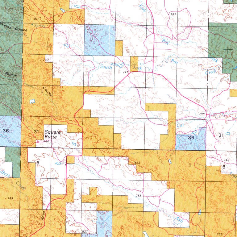 Fort Peck Lake East, MT - BLM Surface Mgmt. Map by Digital Data ...