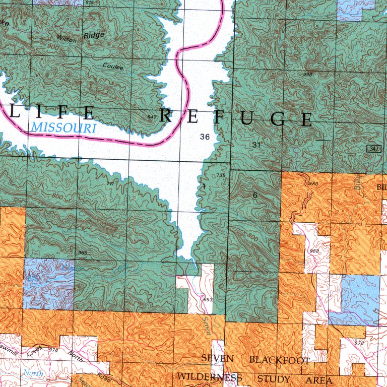 Fort Peck Lake West, MT - BLM Surface Mgmt. Map by Digital Data ...