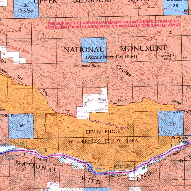 Winifred, MT - BLM Surface Mgmt. Map by Digital Data Services, Inc ...