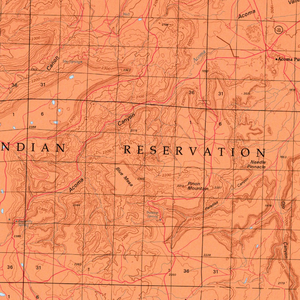 Acoma Pueblo, NM - BLM Surface Mgmt. Map by Digital Data Services, Inc ...