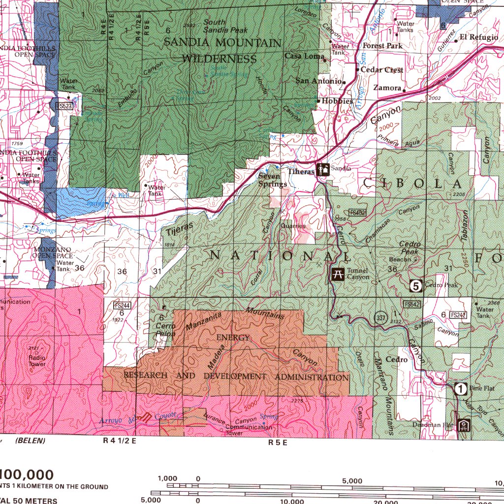 Albuquerque, NM - BLM Surface Mgmt. Map by Digital Data Services, Inc ...
