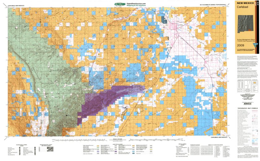 Carlsbad, NM - BLM Surface Mgmt. Map by Digital Data Services, Inc ...