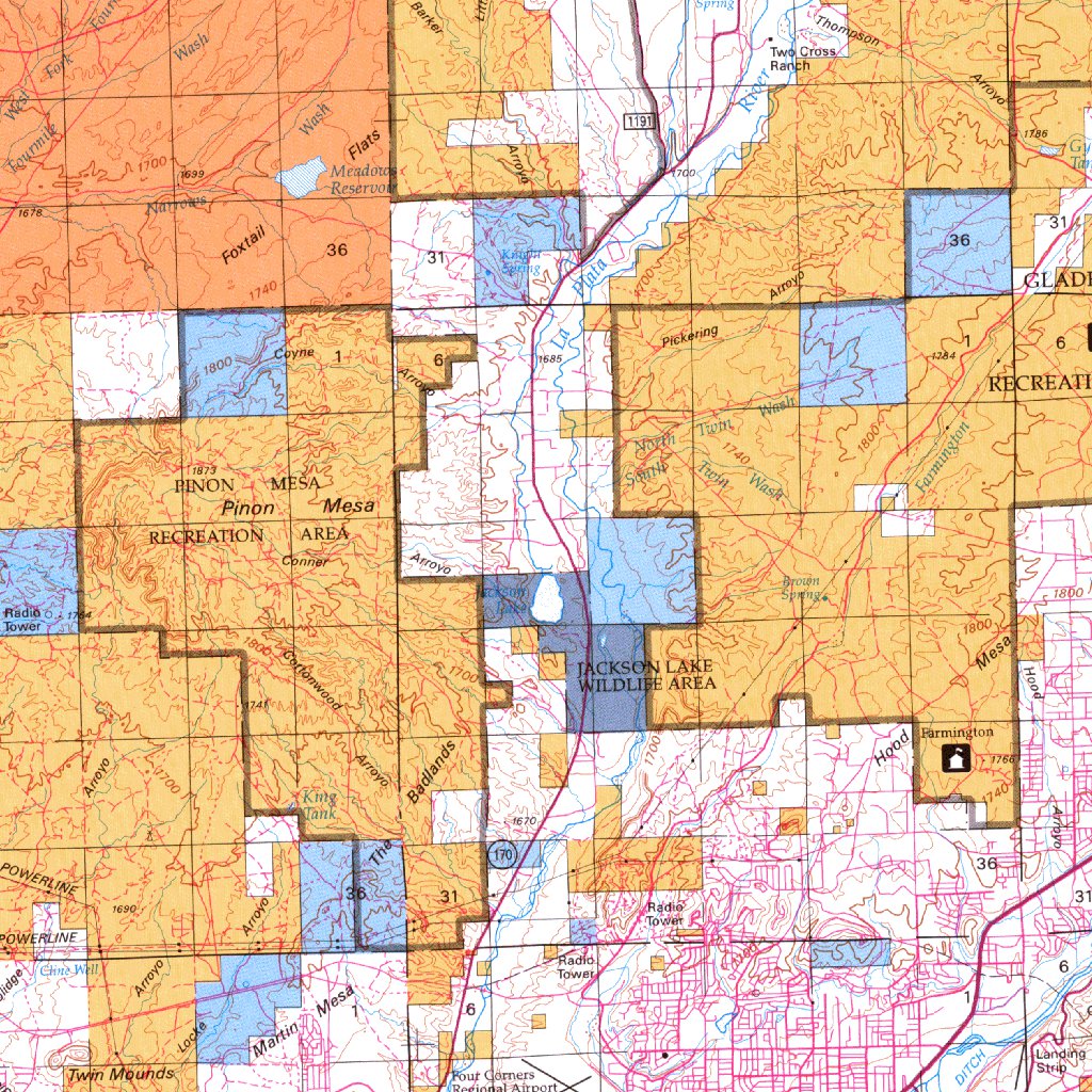 Farmington, NM - BLM Surface Mgmt. Map by Digital Data Services, Inc ...