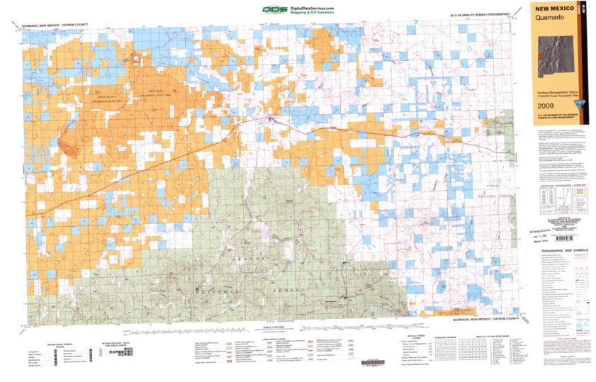 Quemado, NM - BLM Surface Mgmt. Map by Digital Data Services, Inc ...