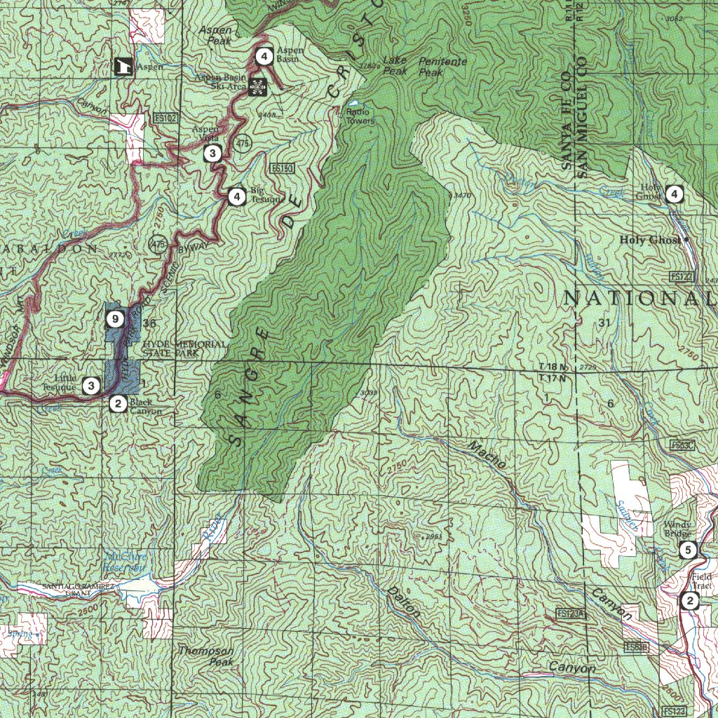 Santa Fe, NM - BLM Surface Mgmt. Map by Digital Data Services, Inc ...