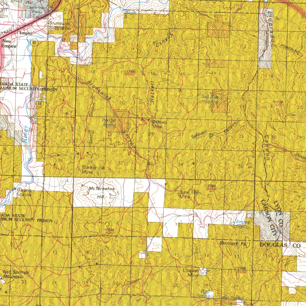 Carson City, NV - BLM Minerals Mgmt. Map by Digital Data Services, Inc ...