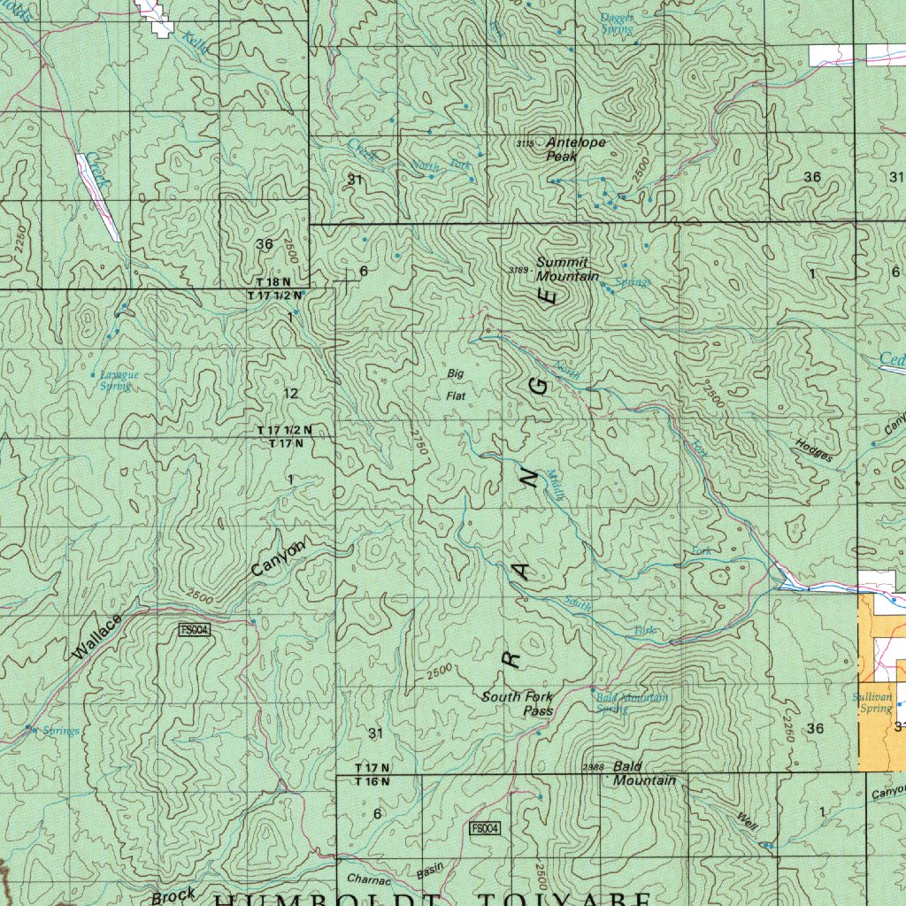 Summit Mountain, NV - BLM Surface Mgmt. Map by Digital Data Services ...