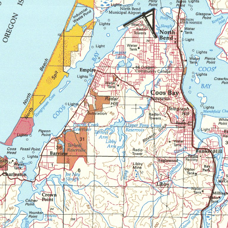 Coos Bay, OR - BLM Surface Mgmt. Map by Digital Data Services, Inc ...