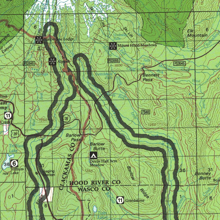 Mount Hood, OR - BLM Surface Mgmt. Map by Digital Data Services, Inc ...