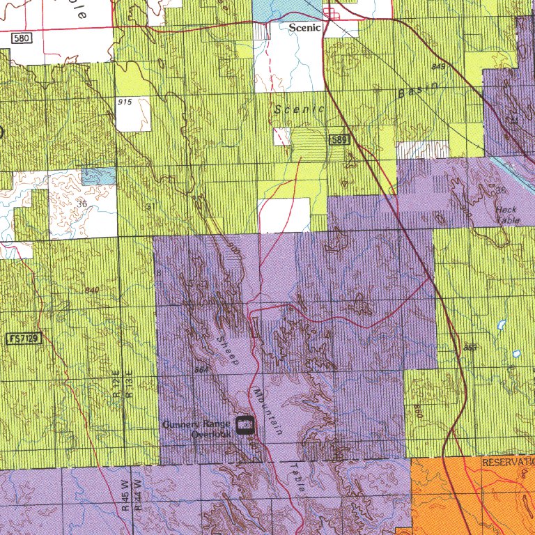 Wall, SD - BLM Minerals Mgmt. Map by Digital Data Services, Inc ...
