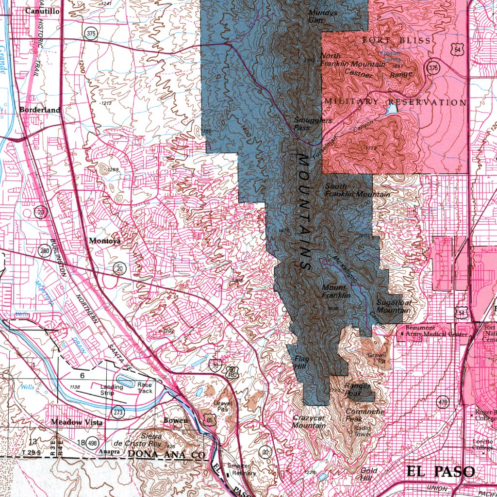 El Paso, TX - BLM Surface Mgmt. Map by Digital Data Services, Inc ...