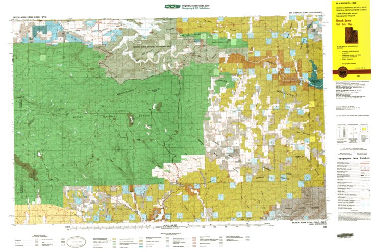 Dutch John, UT - BLM Minerals Mgmt. Map by Digital Data Services, Inc ...