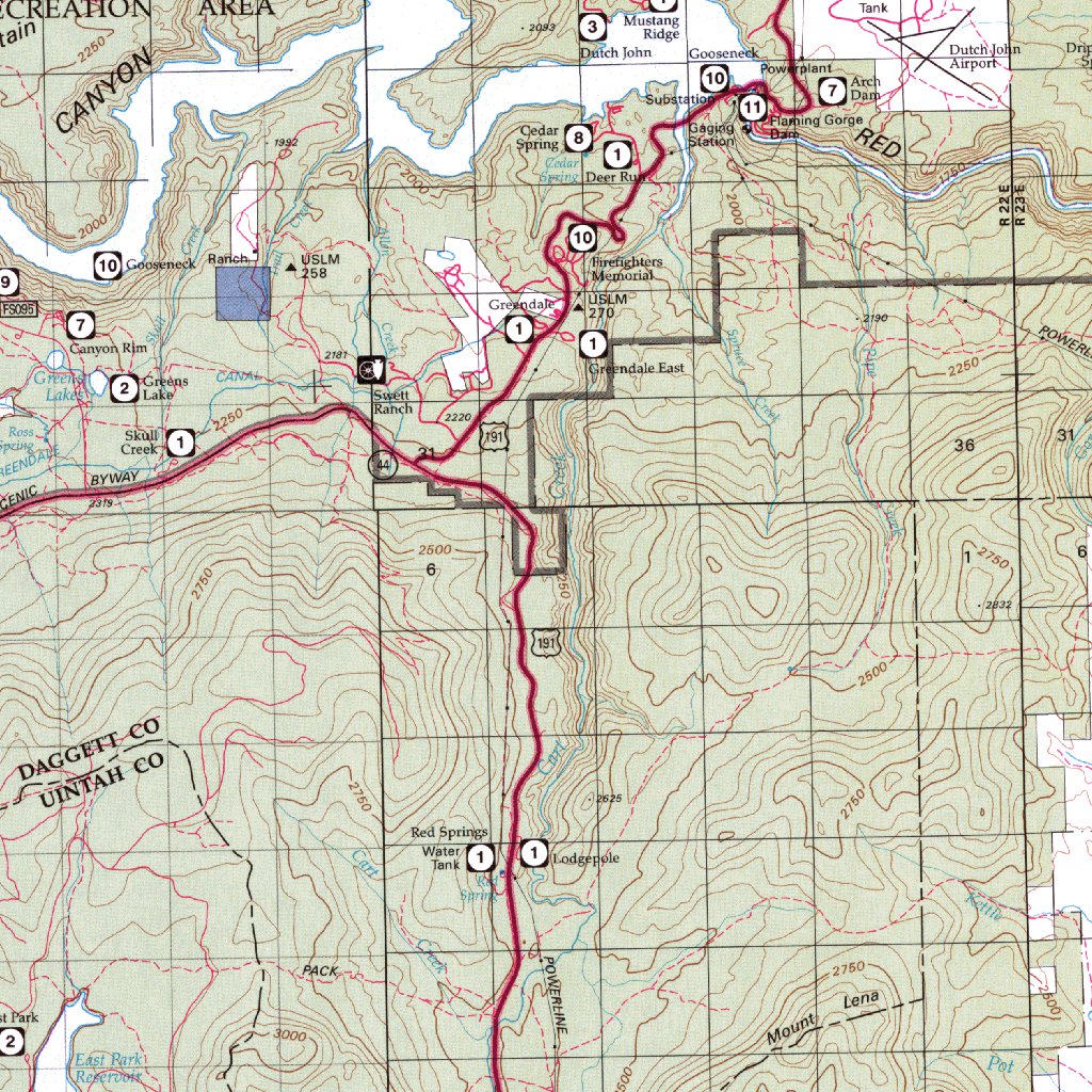 Dutch John, UT - BLM Surface Mgmt. Map by Digital Data Services, Inc ...