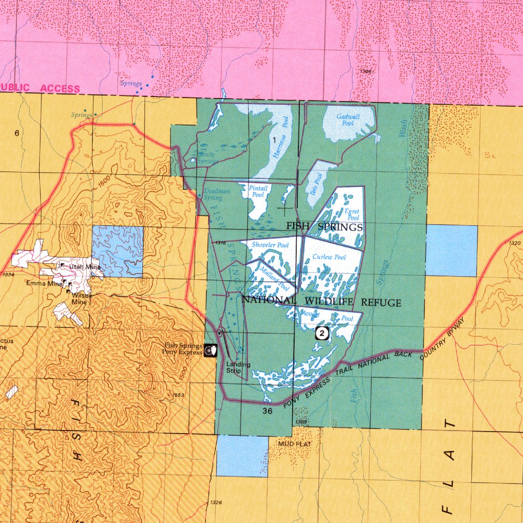 Fish Springs, UT - BLM Surface Mgmt. Map by Digital Data Services, Inc ...