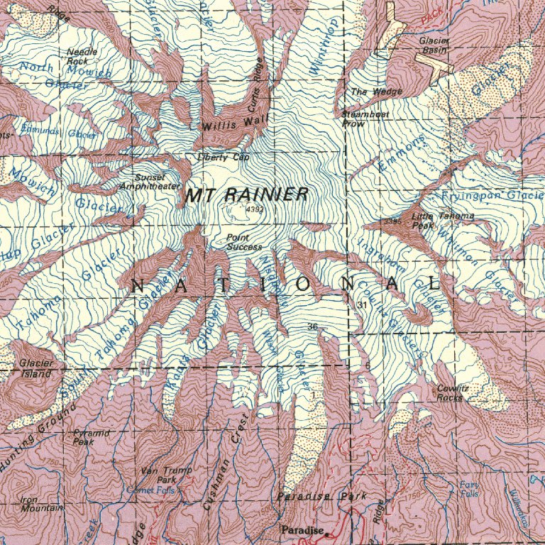 Mount Rainier, WA - BLM Surface Mgmt. Map by Digital Data Services, Inc ...