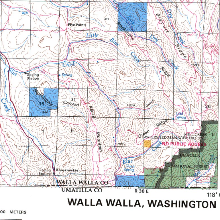 Walla Walla, WA - BLM Surface Mgmt. Map by Digital Data Services, Inc ...