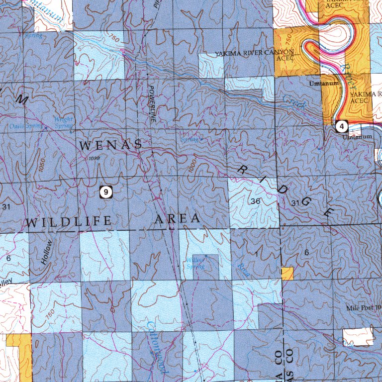 Yakima, WA - BLM Surface Mgmt. Map by Digital Data Services, Inc ...