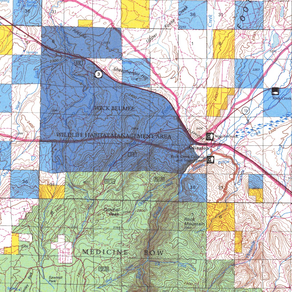 Medicine Bow, WY - BLM Surface Mgmt. Map by Digital Data Services, Inc ...