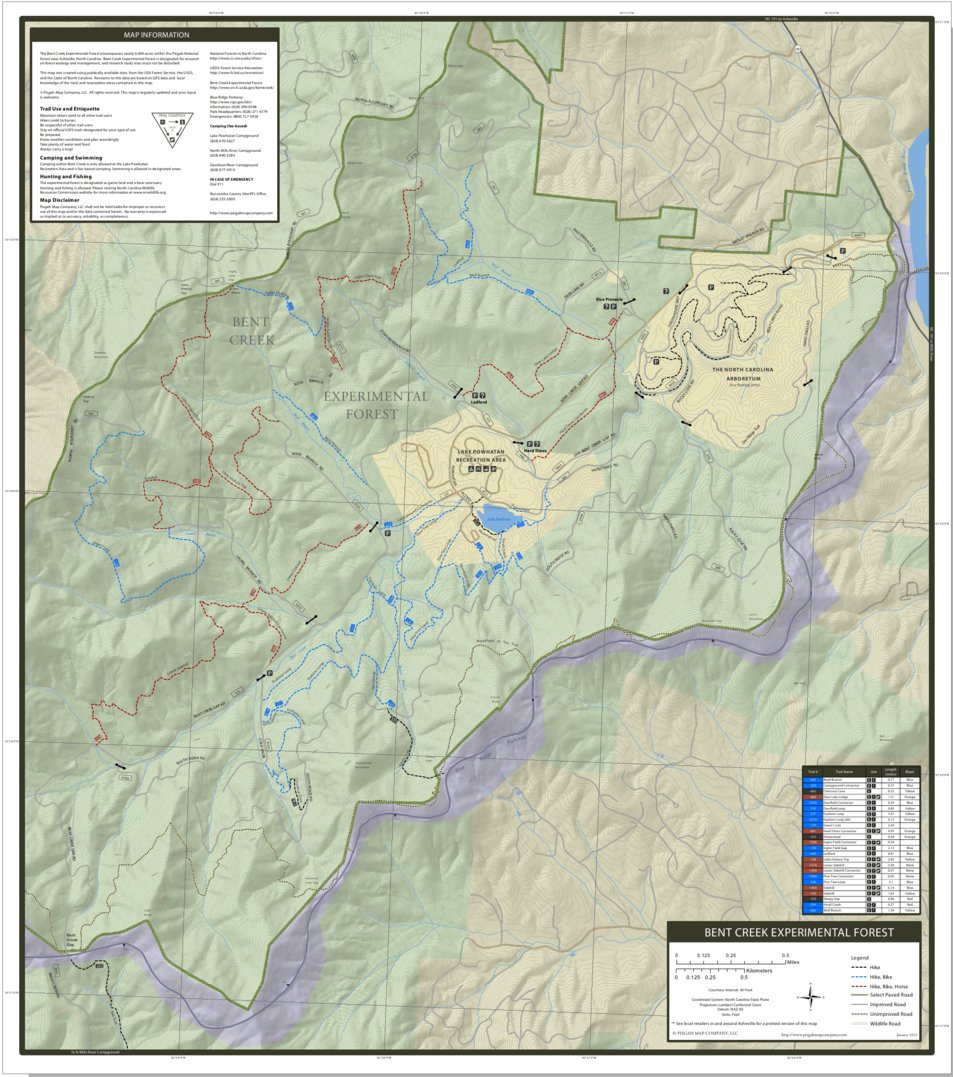 Bent Creek Experimental Forest Map by Pisgah Map Company, LLC | Avenza Maps