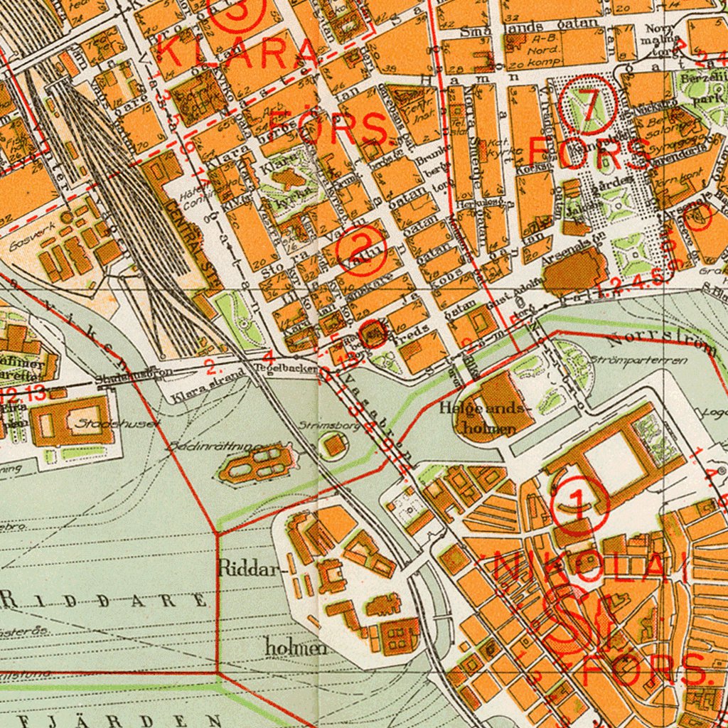 Stockholm City Map, 1922 by Waldin | Avenza Maps
