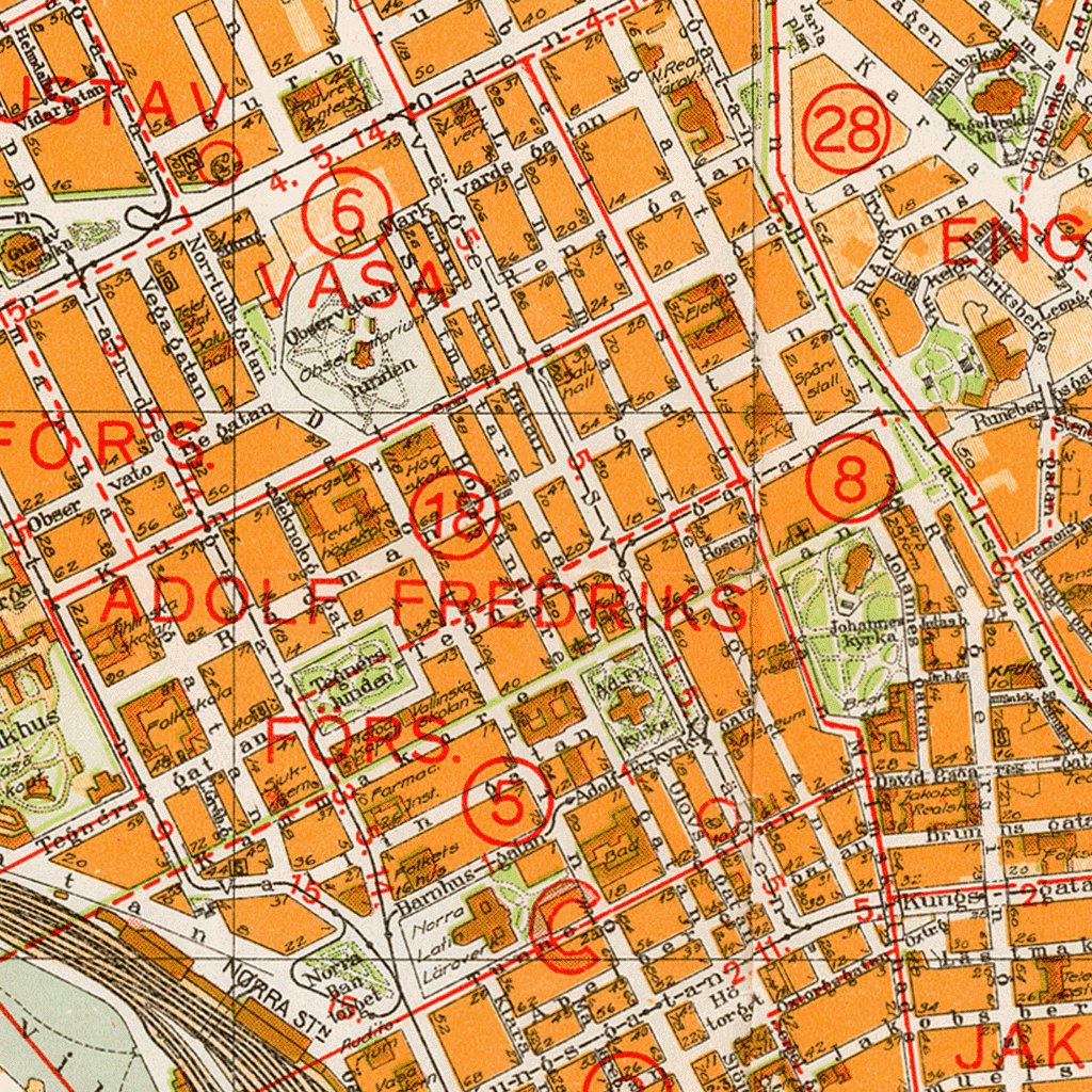 Stockholm City Map, 1922 by Waldin | Avenza Maps