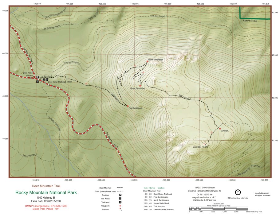 Deer Mountain Trail Map by cloudhiking.com | Avenza Maps
