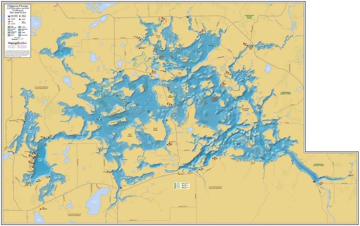 Chippewa Flowage Map by Mapping Specialists, Ltd | Avenza Maps
