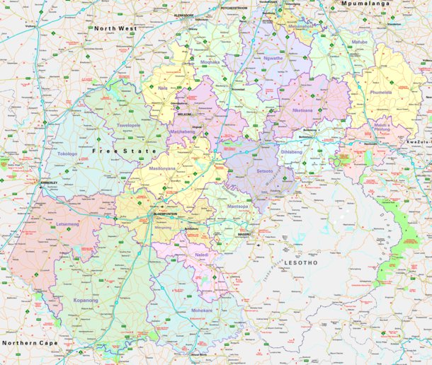 Free State Map by MapStudio | Avenza Maps