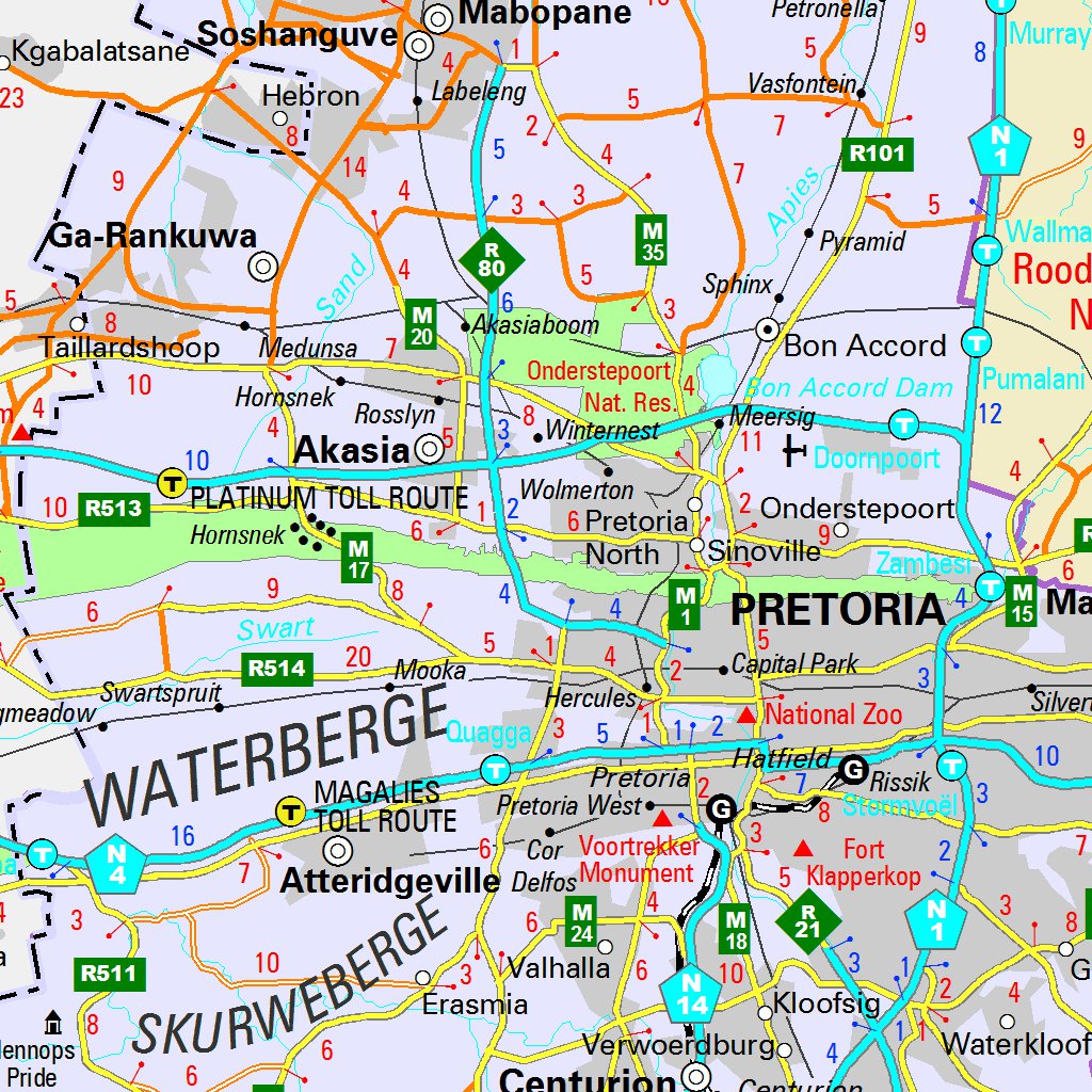 Gauteng Map by MapStudio | Avenza Maps