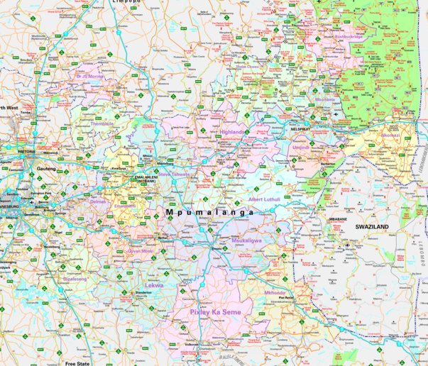 Mpumalanga Map by MapStudio | Avenza Maps