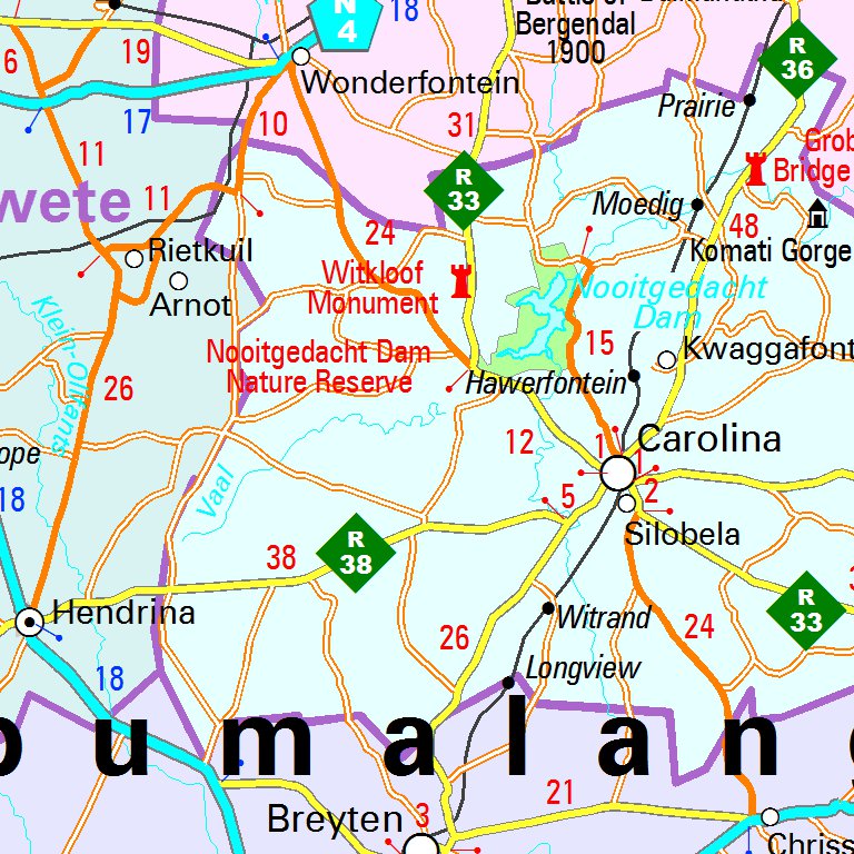 Mpumalanga Map by MapStudio | Avenza Maps