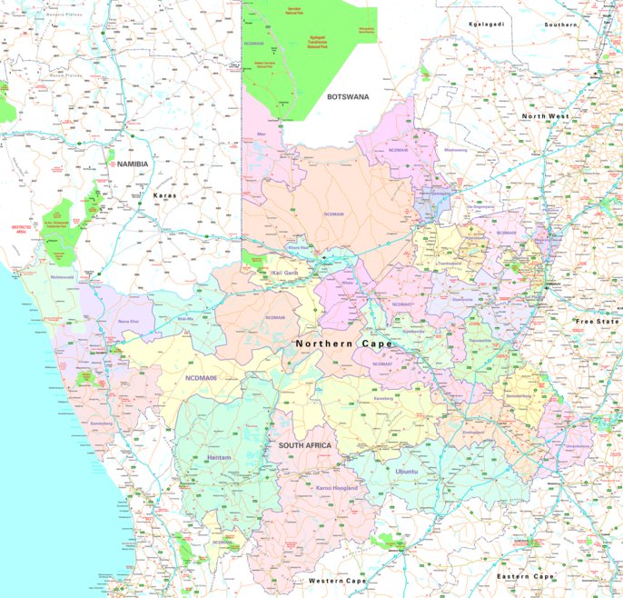Northern Cape Map by MapStudio | Avenza Maps