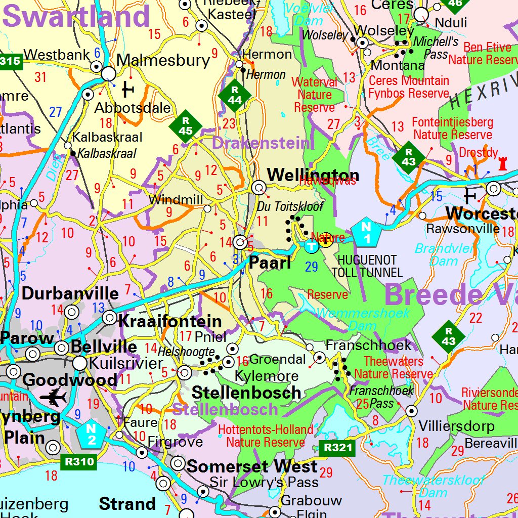 Western Cape Map by MapStudio | Avenza Maps