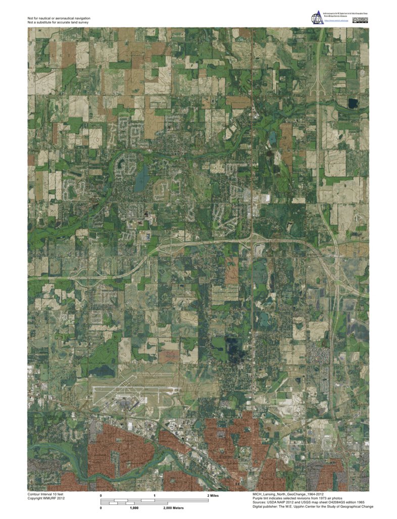 MI-Lansing North: GeoChange 1964-2012 Map by Western Michigan ...