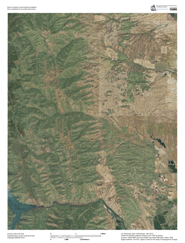 CA-Monticello Dam: GeoChange 1957-2012 Map by Western Michigan ...