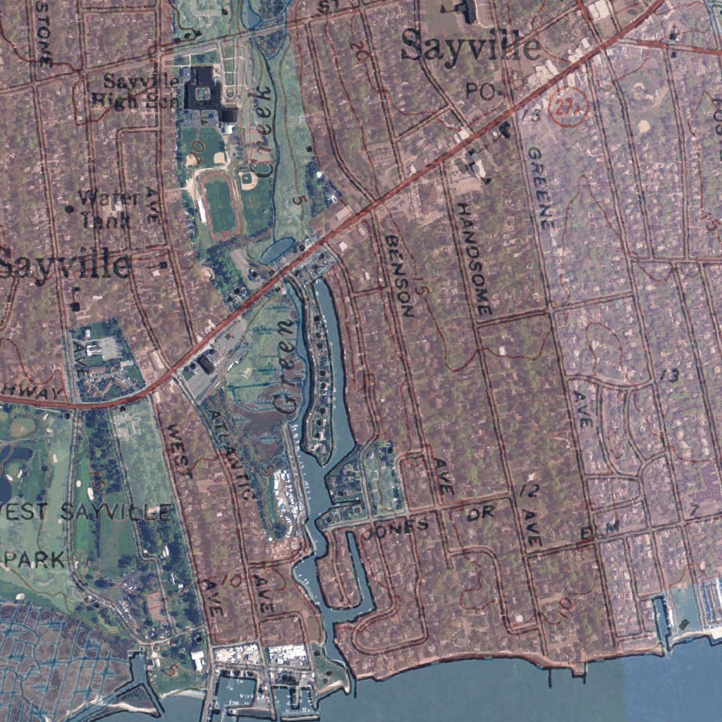 NY-Sayville: GeoChange 1954-2011 Map by Western Michigan University ...