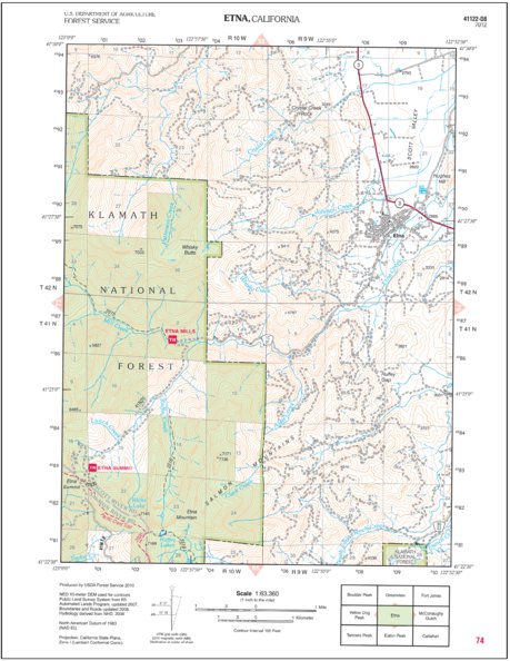 Etna Map by US Forest Service R5 | Avenza Maps