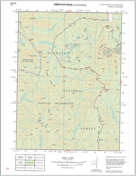 Preston Peak Map by US Forest Service R5 | Avenza Maps
